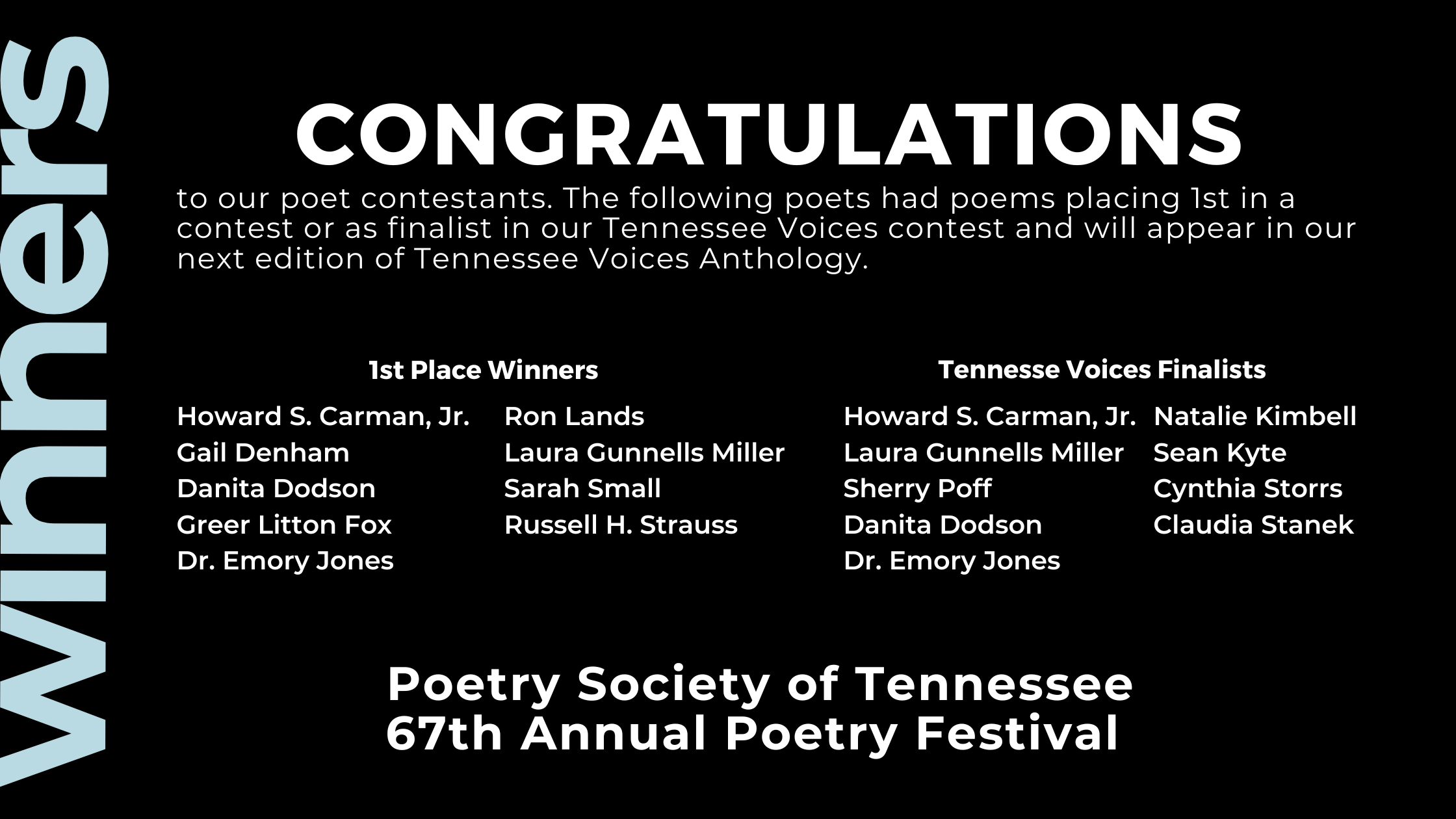 67th Annual Festival Features Writing Perspectives and Winning Poems ...